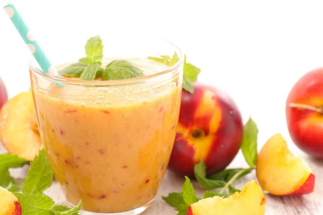Healthy Peach Smoothie Recipe With Fresh Peaches And Almond Milk