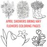 Free Printable April Showers Bring May Flowers Coloring Pages